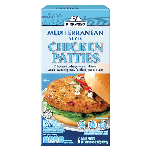 Kirkwood Mediterranean Style Chicken Patties, 6 count